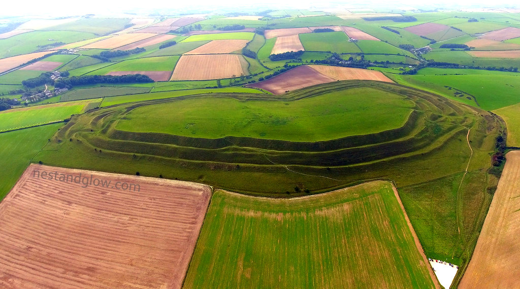 Maiden Castle Iron Age Hill-fort from the Air – Nest and Glow