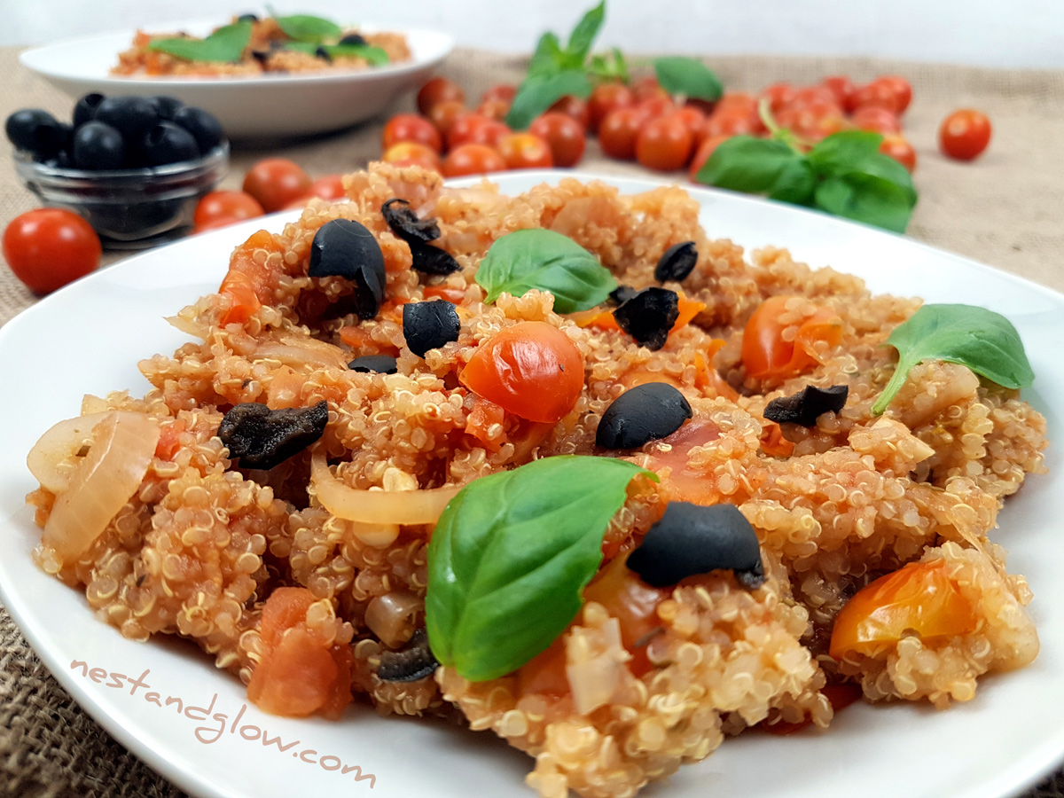 One-pot Tomato Basil Quinoa – Nest and Glow