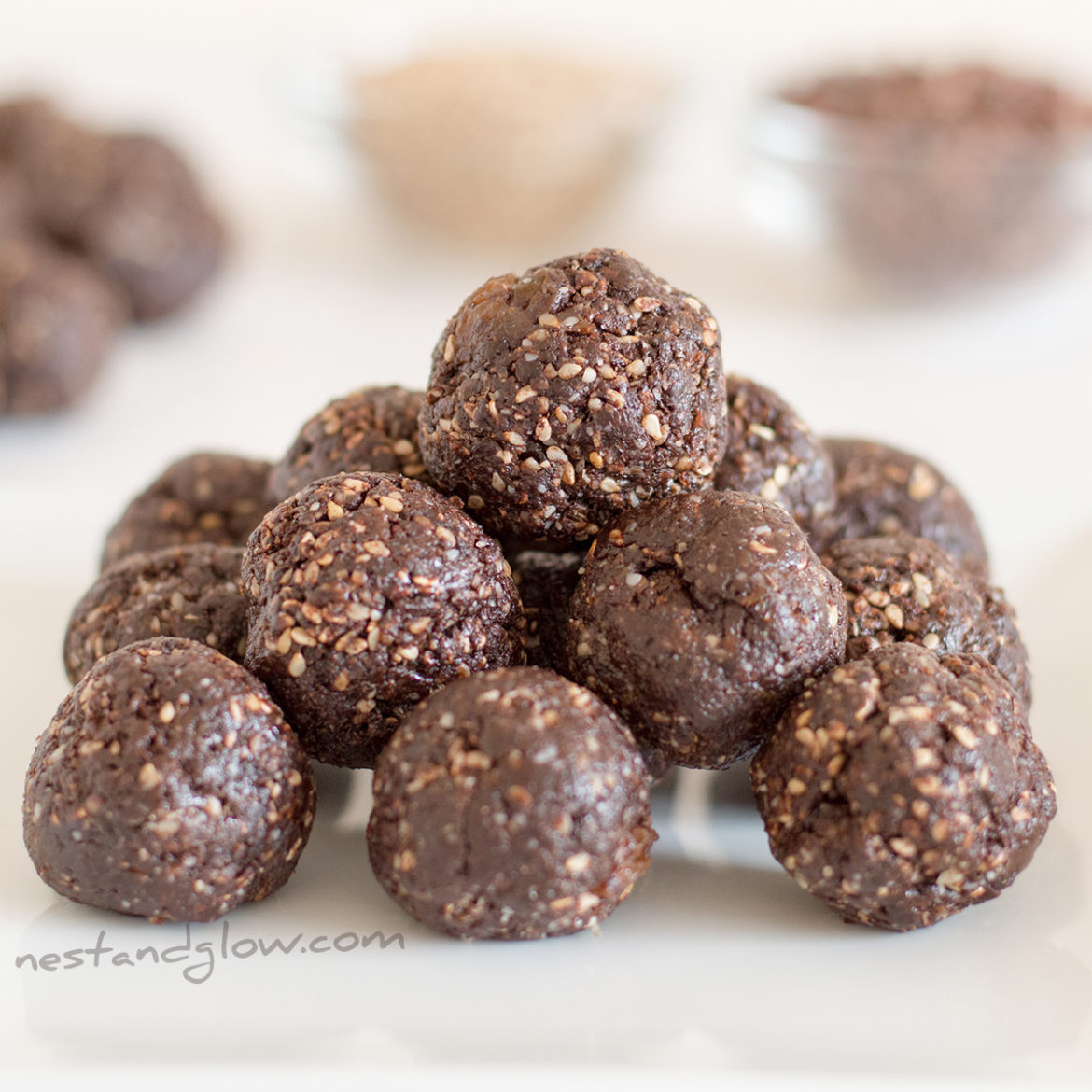 Halva Sesame Chocolate Raisin Balls – Nest and Glow