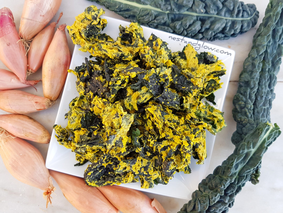 Cheese and Onion Sunflower Kale Crisps – Nest and Glow