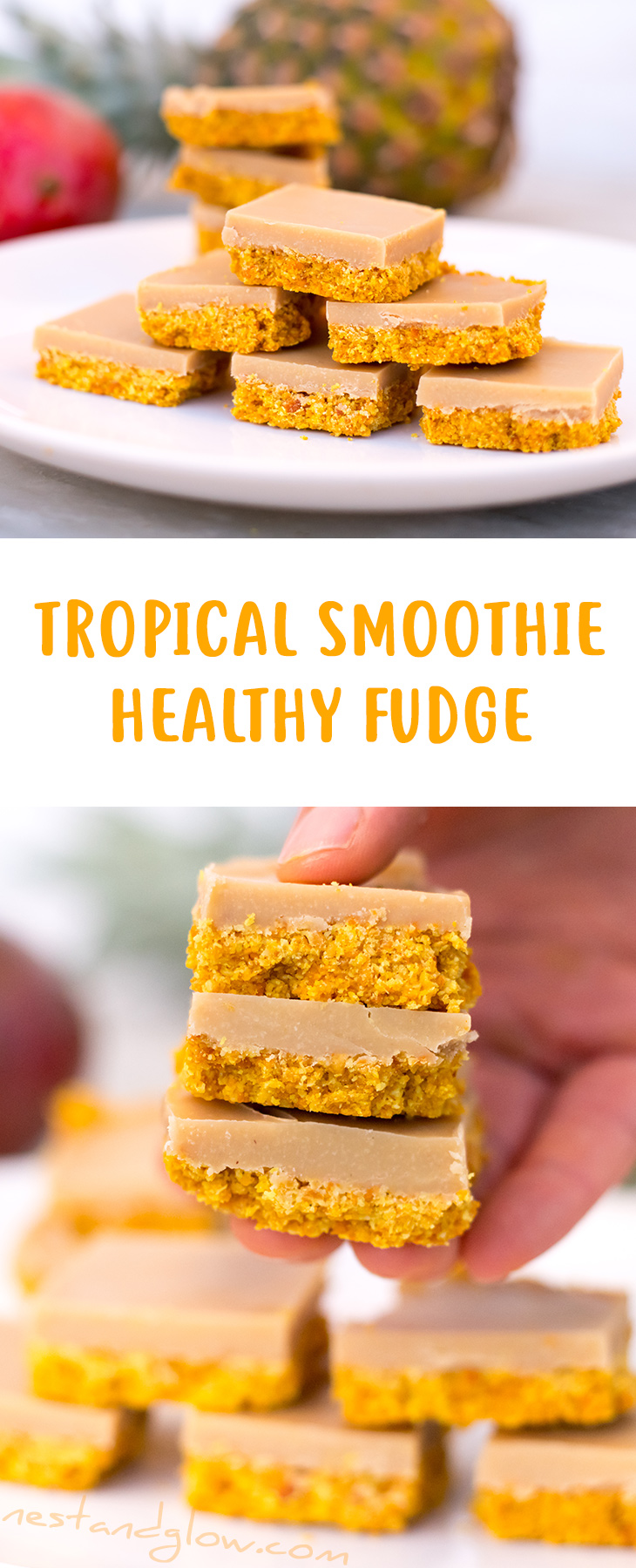 Tropical Smoothie Healthy Fudge Recipe - Vegan and Refined Sugar-free