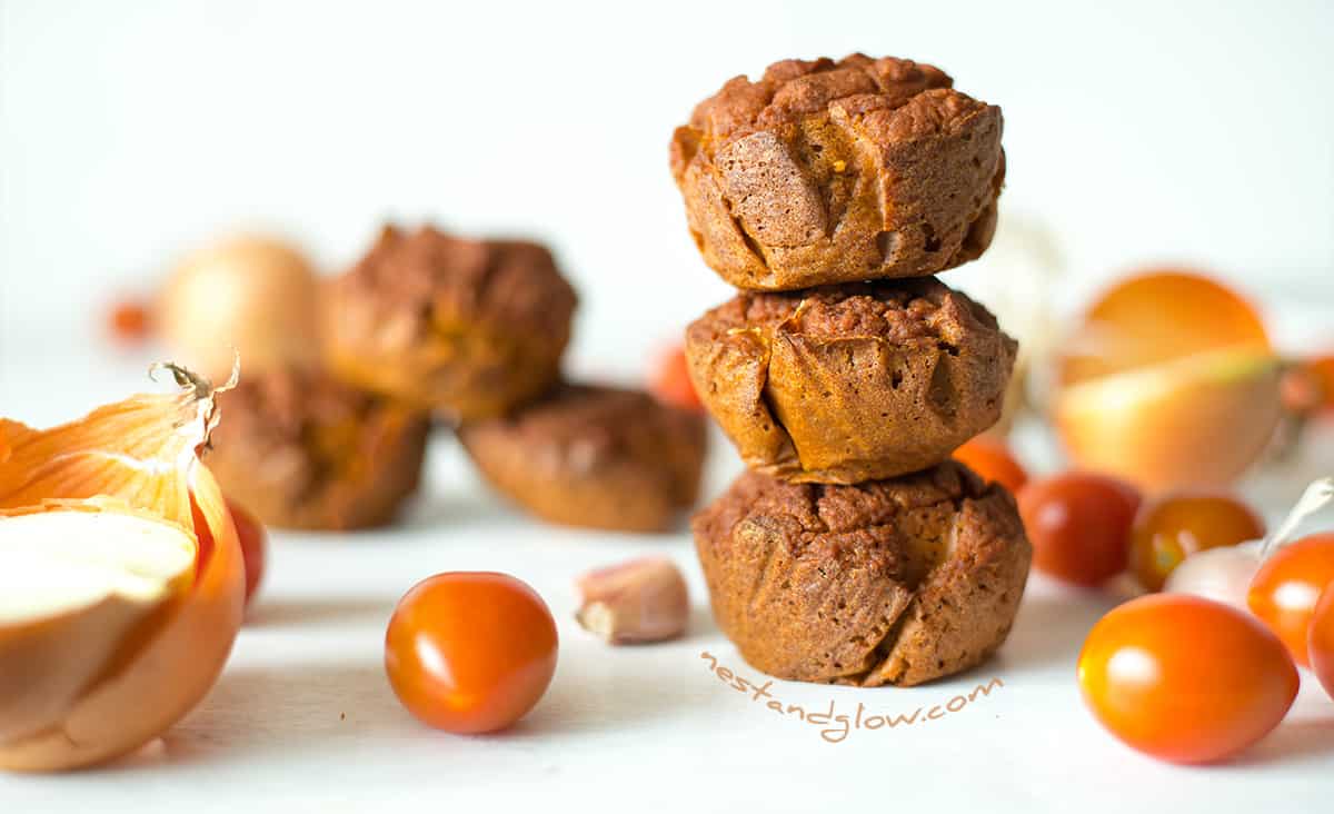 Savoury Quinoa Sundried Tomato Muffins - Nest and Glow