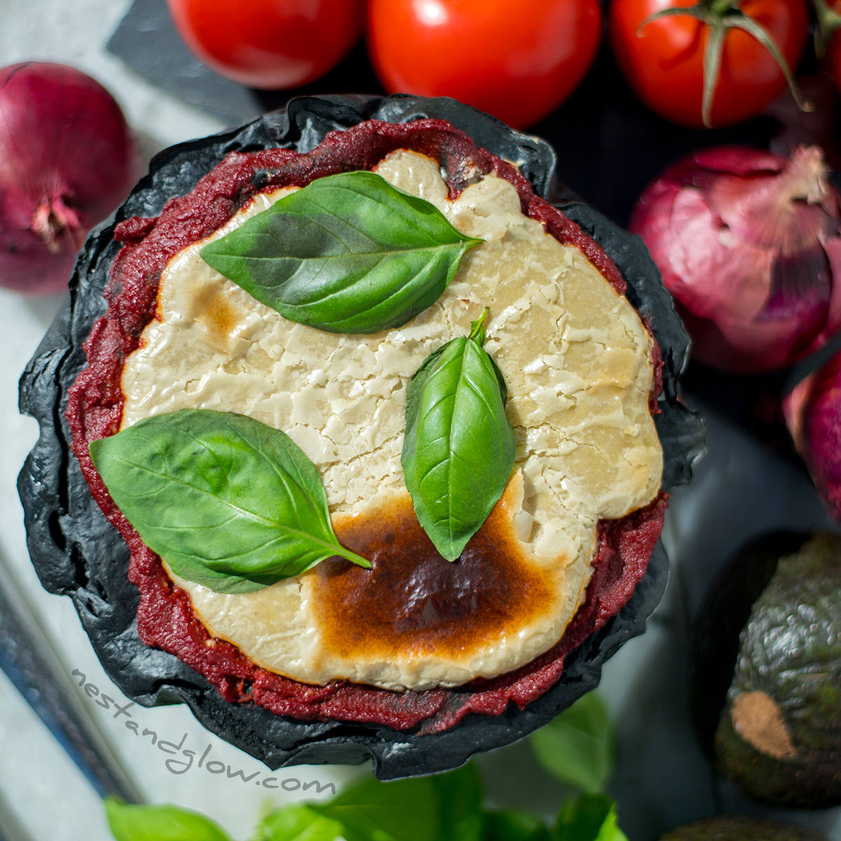 Charcoal Quinoa Pizza with Cashew Cheese – Nest and Glow