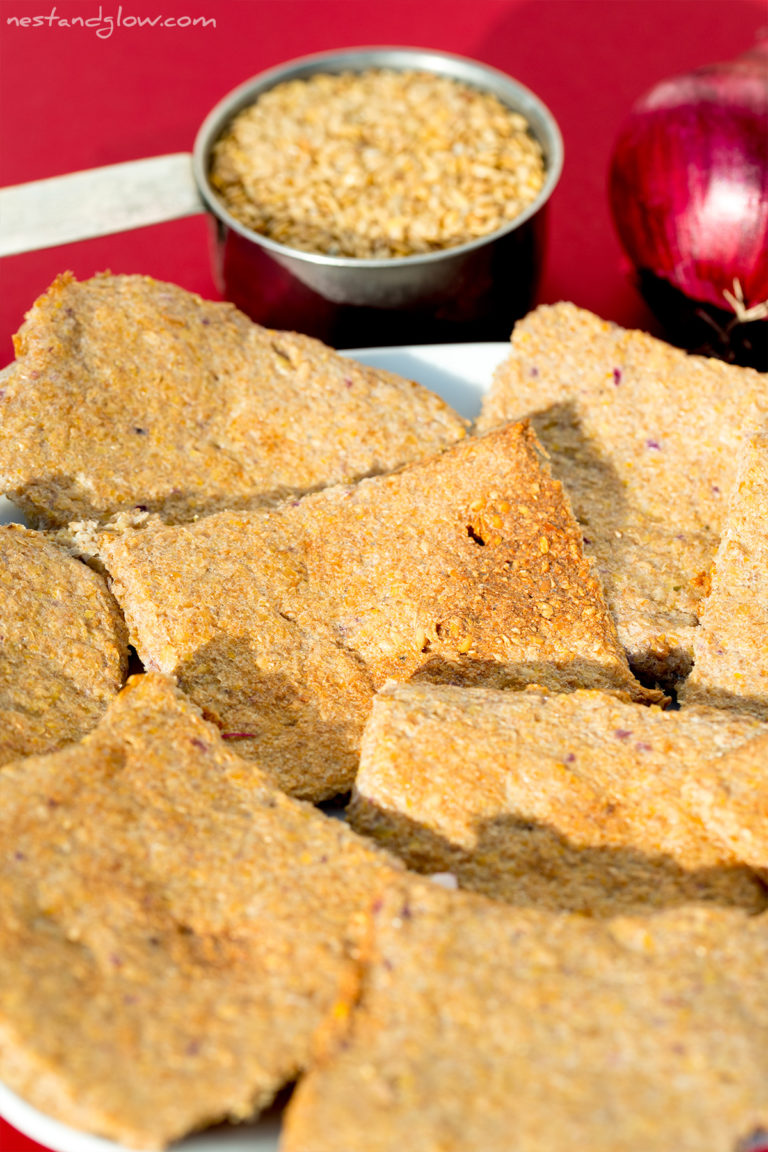 2-Ingredient Onion Flax Bread – Nest and Glow