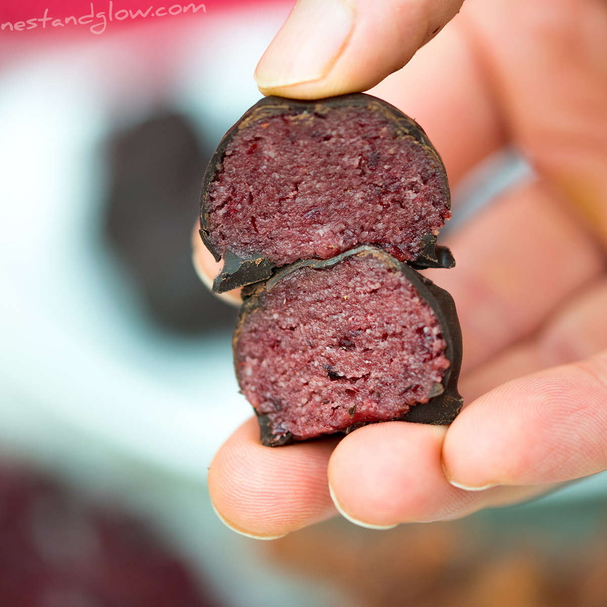 3-Ingredient Cherry Chocolate Balls – Nest and Glow