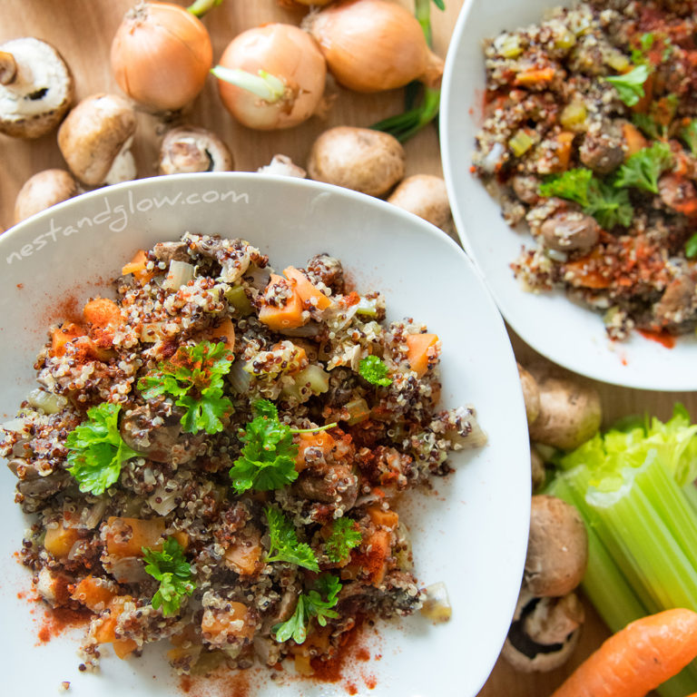 Mushroom Quinoa Risotto – Nest and Glow